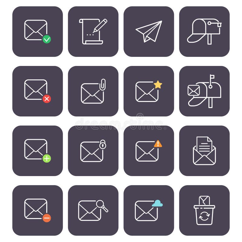 Address Outline Icons Perfect Pixel. Stock Vector - Illustration of ...