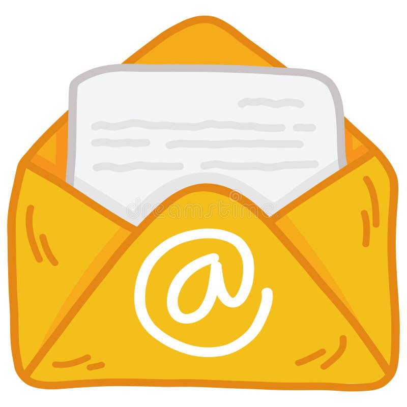 Email Envelope Doodle Drawing Vector Icon Illustration Stock Vector ...