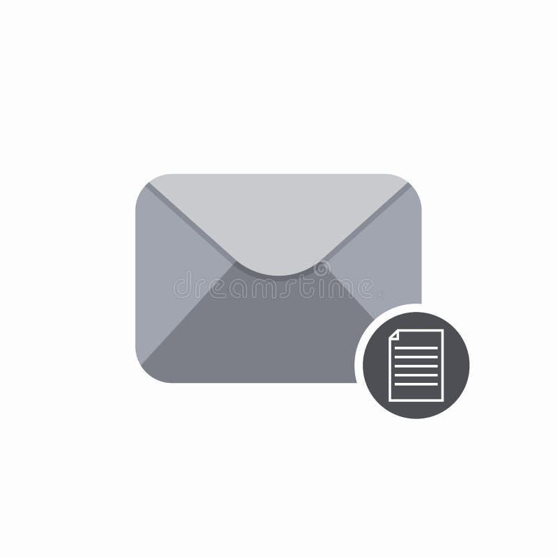 Email Envelope File Incoming Mail Open Icon Stock Vector - Illustration ...