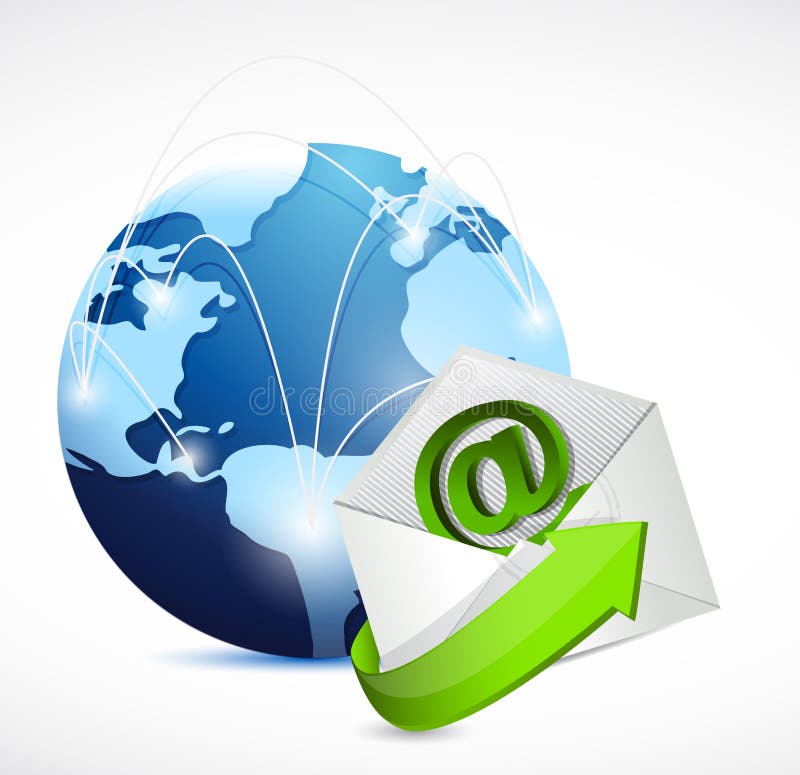 Email Envelope Globe Network. Illustration Design. Stock Illustration ...