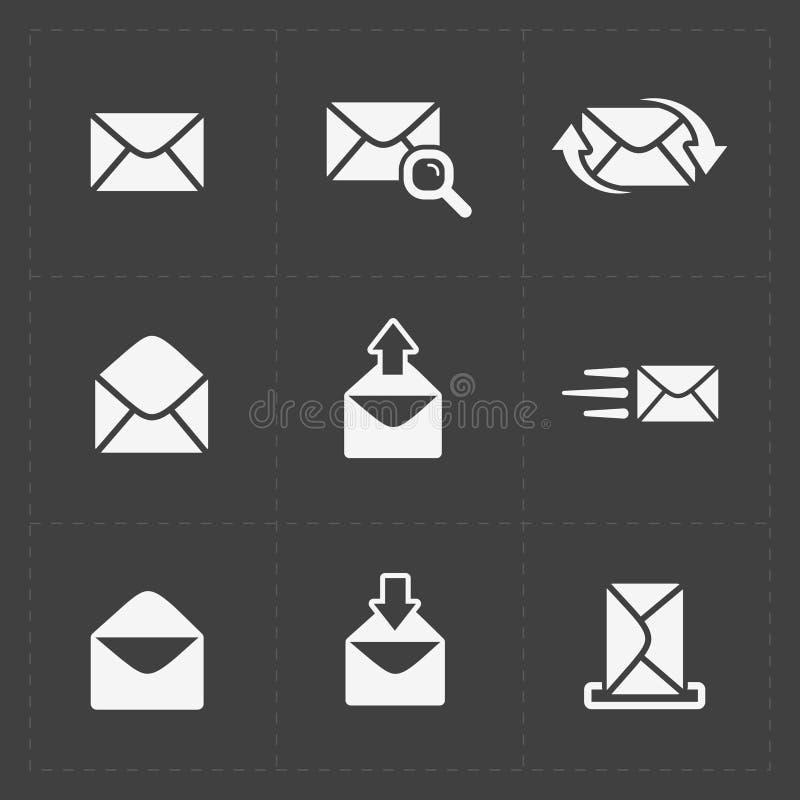 Email and Envelope Icons on White Background. Stock Vector ...