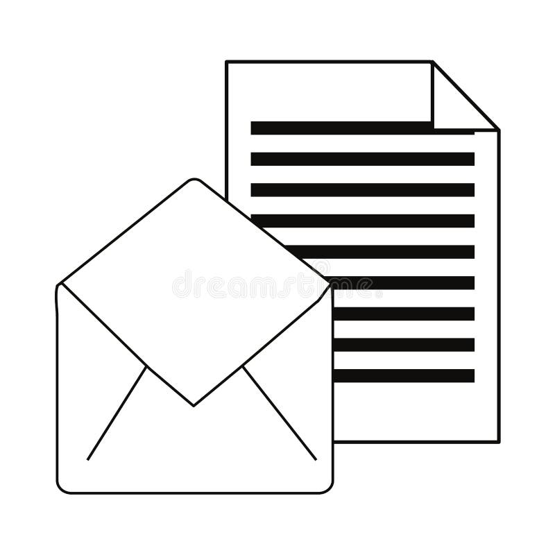 Email Envelope Message Letter Sketch Stock Illustration - Illustration ...