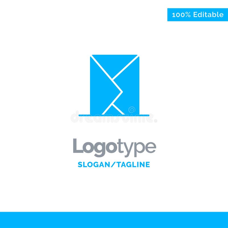 Email, Envelope, Mail, Message, Sent Blue Solid Logo Template. Place ...