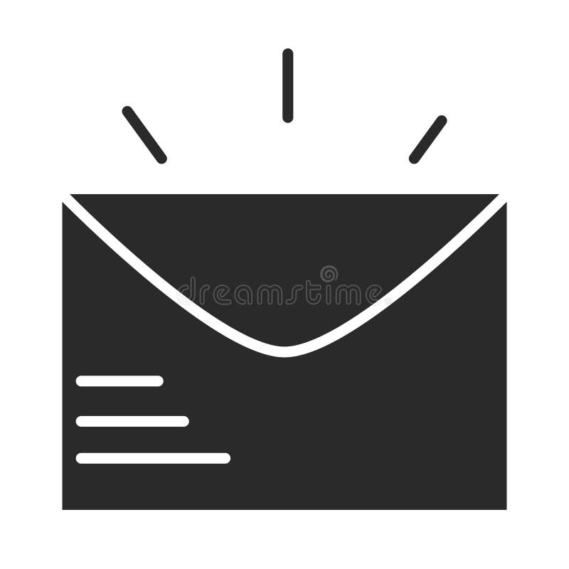 Email Envelope Message Communication Silhouette Icon Style Stock Vector ...