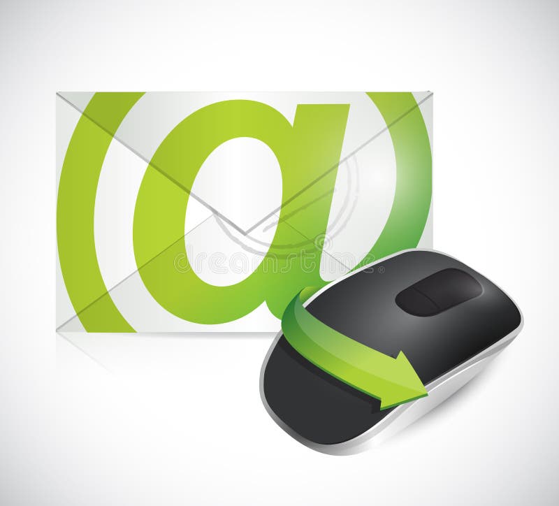 Email Envelope and Mouse Illustration Stock Illustration - Illustration ...