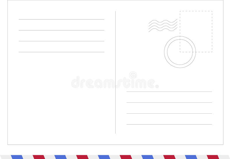 Email Envelope Vector Illustration. Postcard Retro Template. Blank Post ...