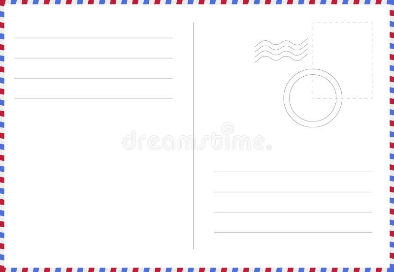 Email Envelope Vector Illustration. Postcard Retro Template. Blank Post ...