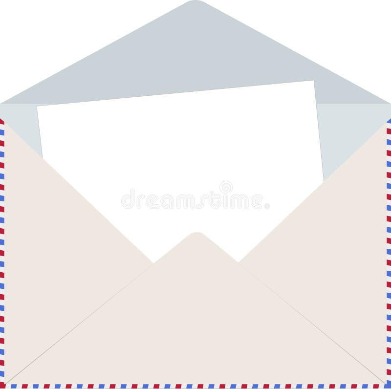 Email Envelope Vector Illustration. Postcard Retro Template. Blank Post ...