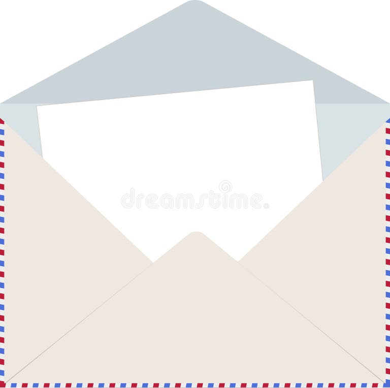 Email Envelope Vector Illustration. Postcard Retro Template. Blank Post ...