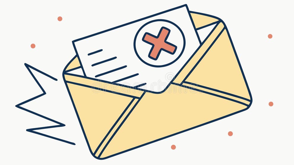 Email with Error or Canceled Status, Message Failure, Vector Design ...