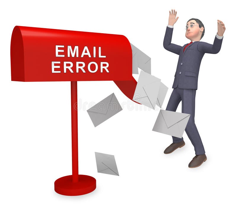 Email Fail Error Send Trouble 3d Rendering Stock Illustration ...