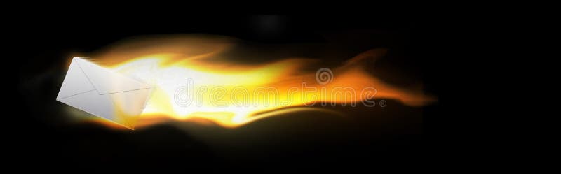 Email on Fire stock illustration. Illustration of envelope - 14516418