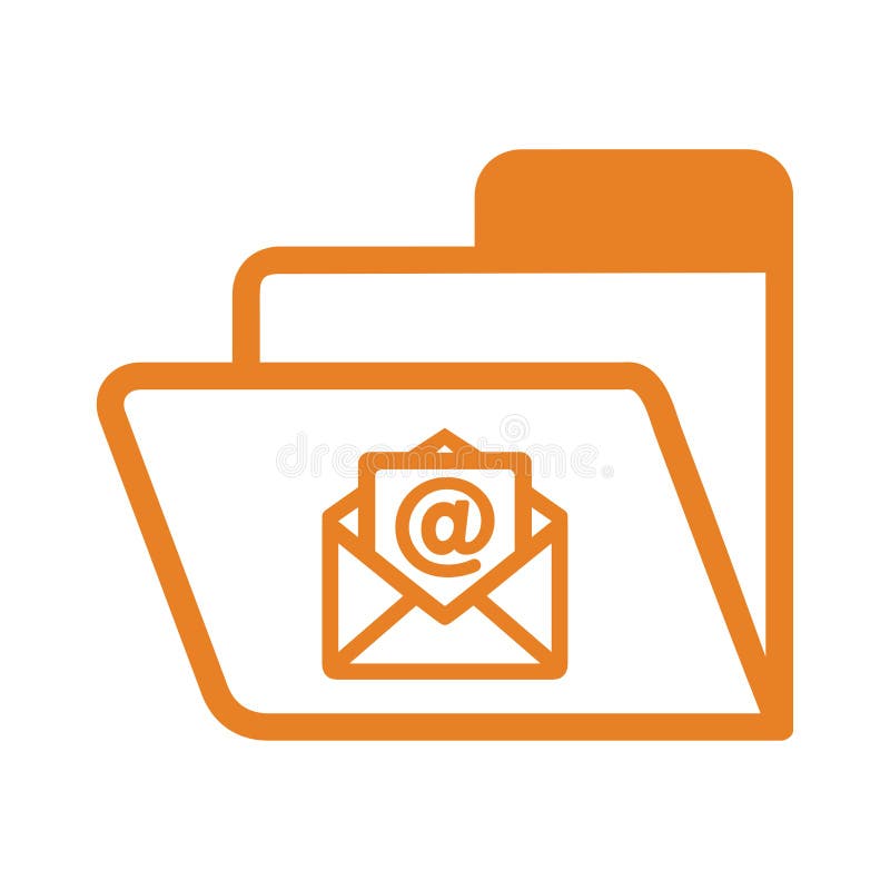 Email, Folder, Mail Icon. Orange Vector Design Stock Vector ...