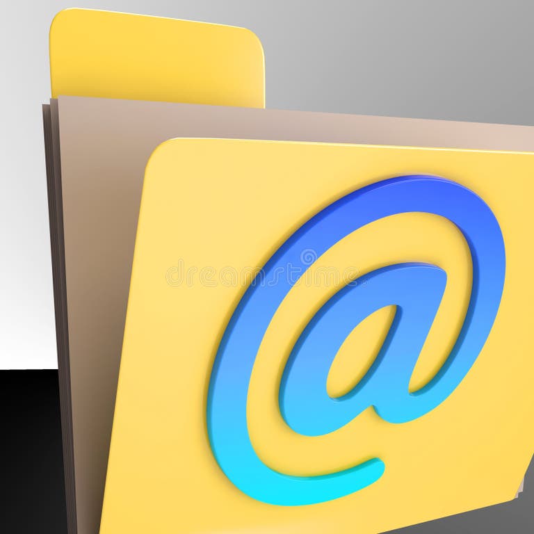 Email Folder Shows Online Mailing Inbox File Stock Illustration ...