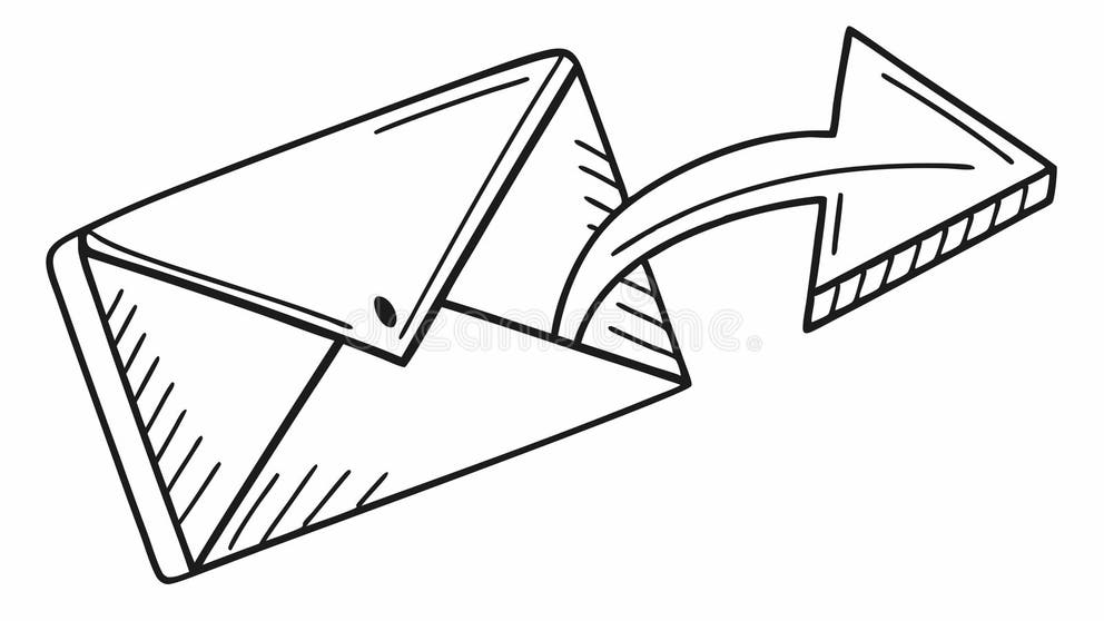 Email Forwarding Arrow. Digital Message Transfer Vector. Vector Design ...