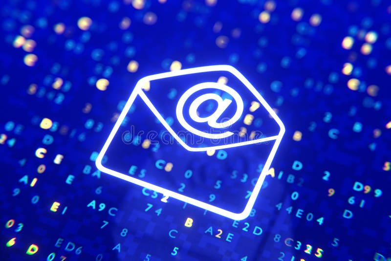 Email Forwarding Service. Email Icon on Digital Background. Email ...