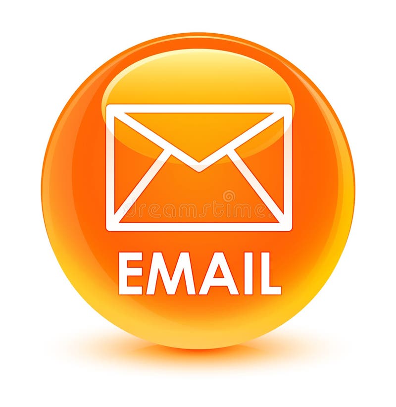 Email Glassy Orange Round Button Stock Illustration - Illustration of ...