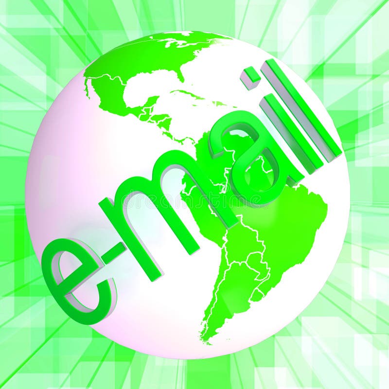 Email at Globe Showing International Networking Stock Illustration ...