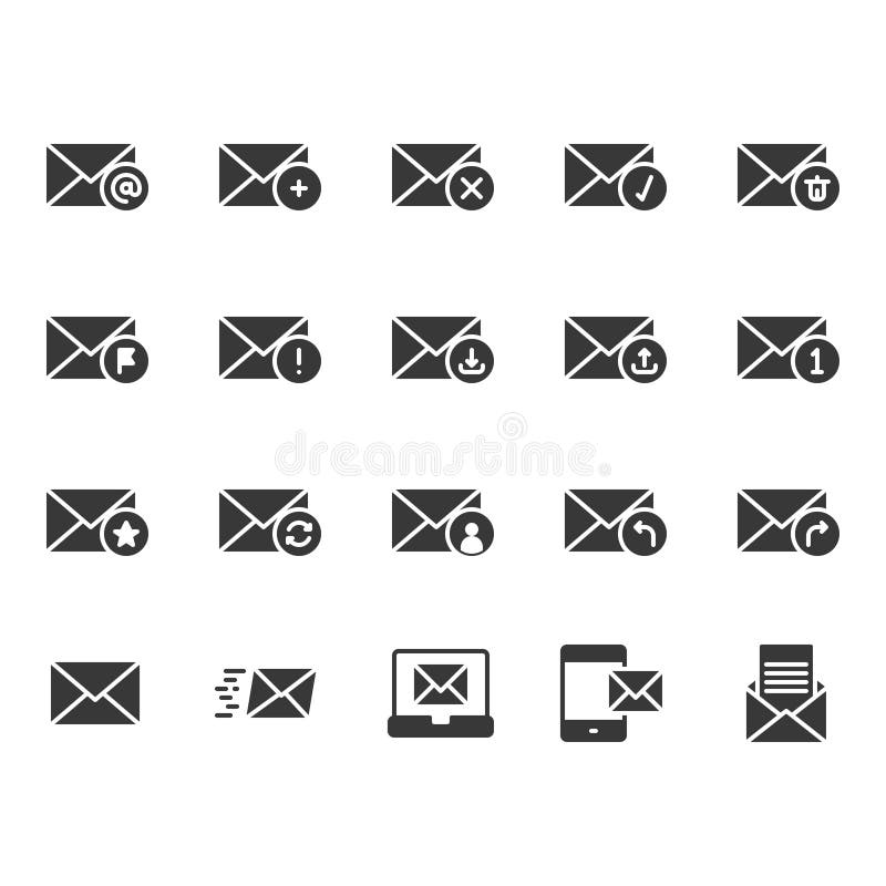 Email Glyph Style Vector Icon Which Can Easily Modify or Edit Stock ...