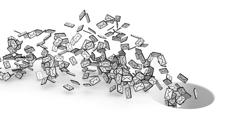 3D Man Covered in Pile of Emails Stock Illustration - Illustration of ...