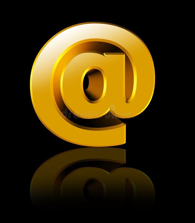 Metal Email Alias Symbol stock illustration. Illustration of shine ...