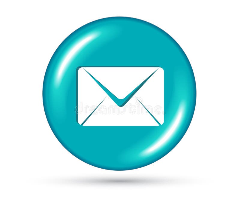 Blue email icon button stock illustration. Illustration of ...