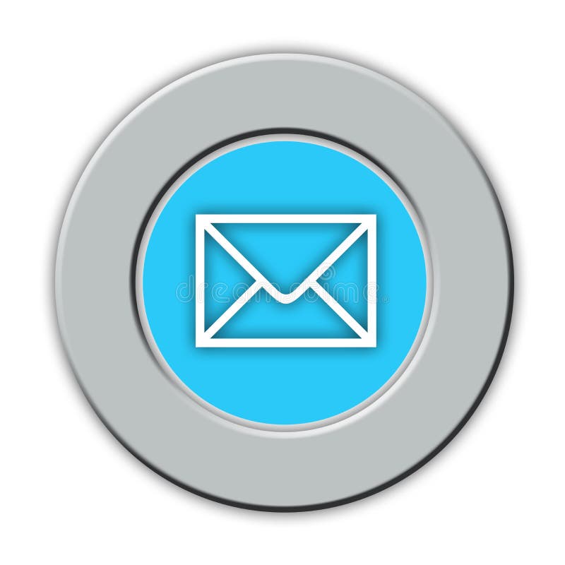 Blue email icon button stock illustration. Illustration of ...