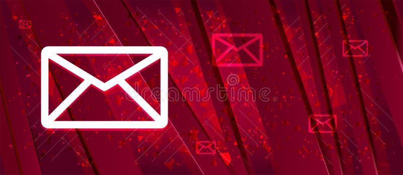 Email Icon Abstract Design Bright Red Banner Background Stock Vector ...