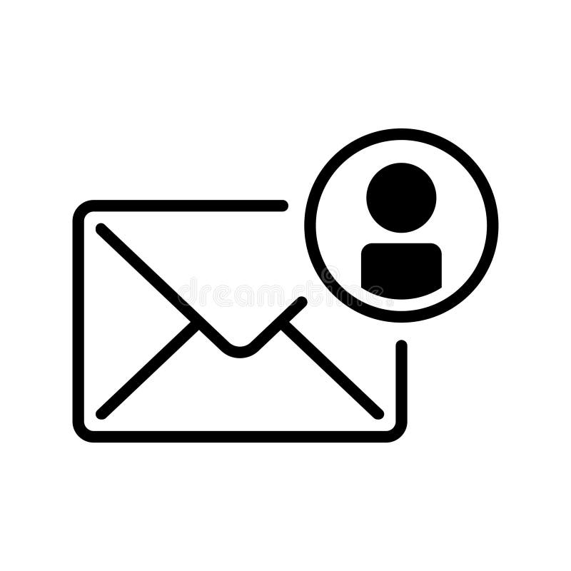 Email Icon with Account Symbol in Line Style Stock Vector ...