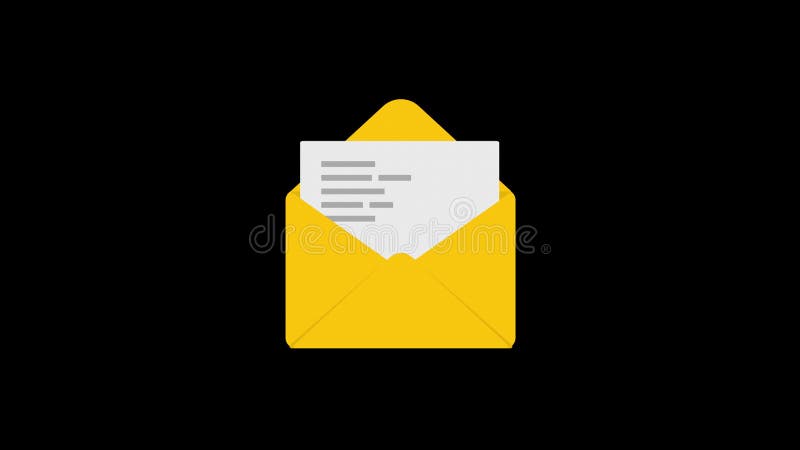 Email Icon Animation. Email Envelope Loop Animation with Alpha Channel ...