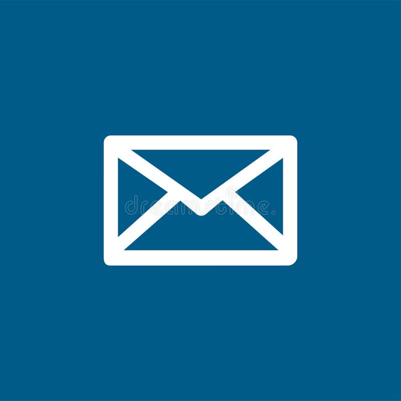 Email Icon on Blue Background. Blue Flat Style Vector Illustration ...