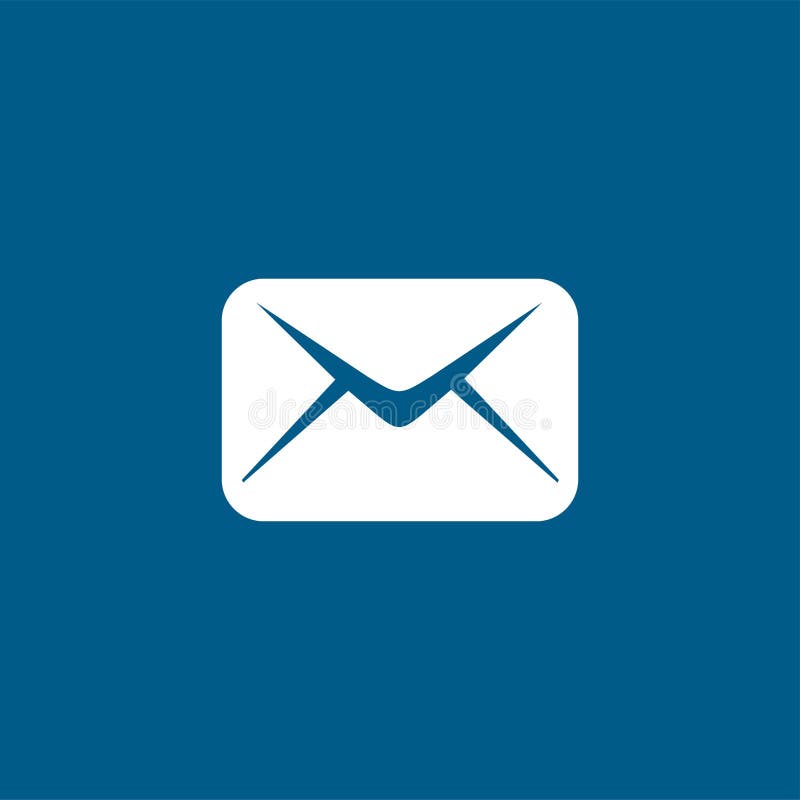 Email Icon on Blue Background. Blue Flat Style Vector Illustration ...