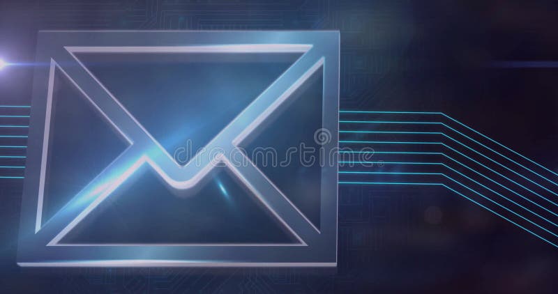 Email Icon with Blue Lines, Digital Communication Image Stock ...