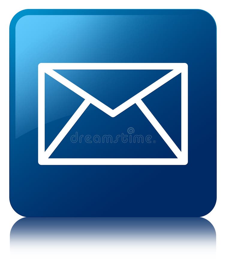 Email Icon Blue Square Button Stock Illustration - Illustration of ...