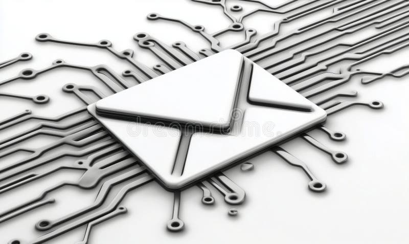 Email Icon with Circuit Design, Modern Technology Concept, Digital ...