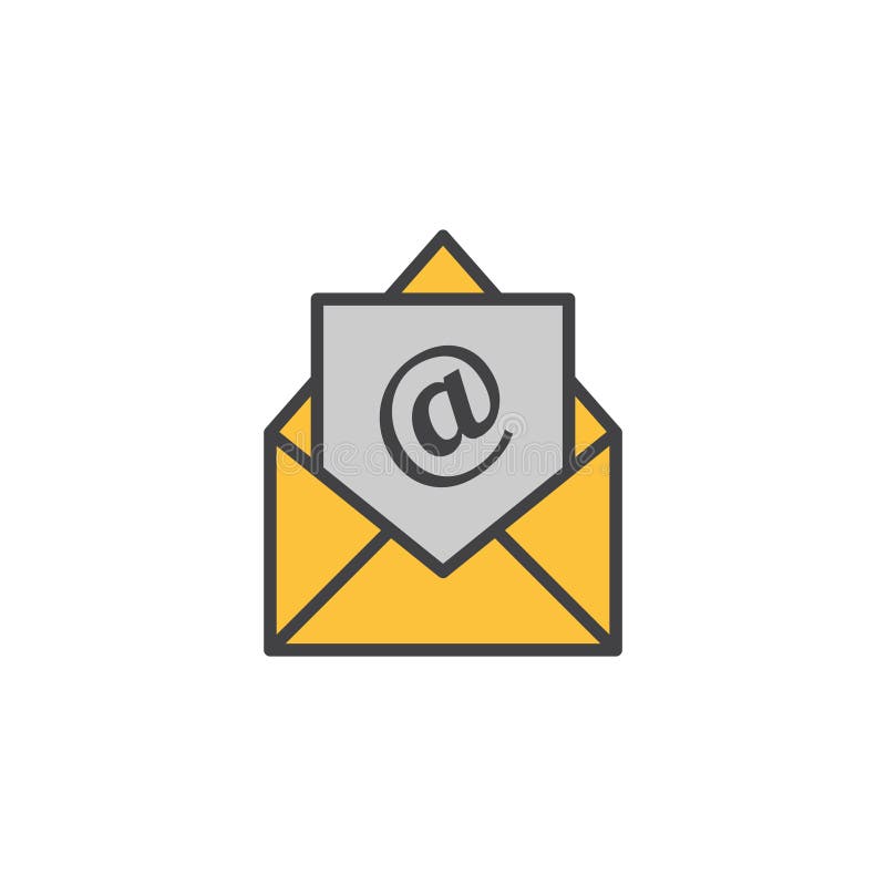 Email Icon in Colored Version Stock Vector - Illustration of post ...