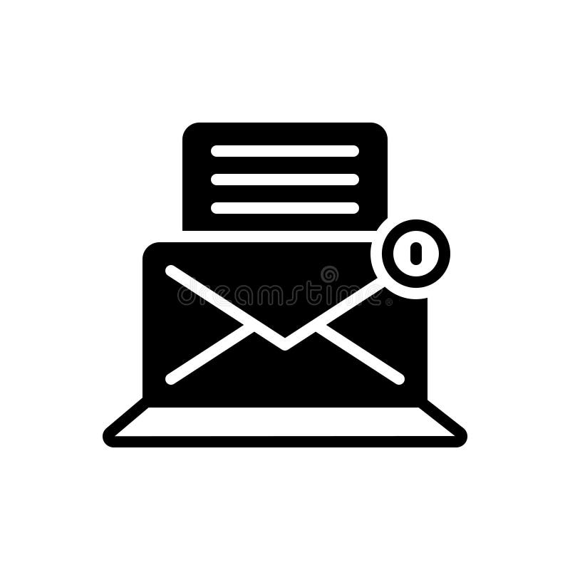 Black Solid Icon for Email, Post and Letter Stock Vector - Illustration ...