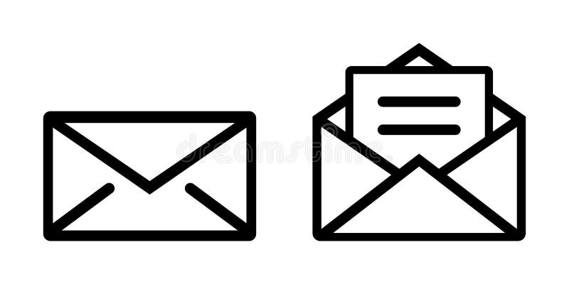 Email Icon. Envelope Sign with Transparent Background Stock Vector ...