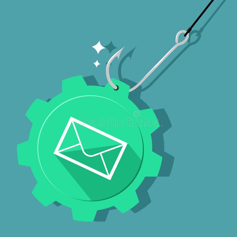 Email Icon and Fishing Hook. Fishing by Email. Cyber Thief Stock Vector ...