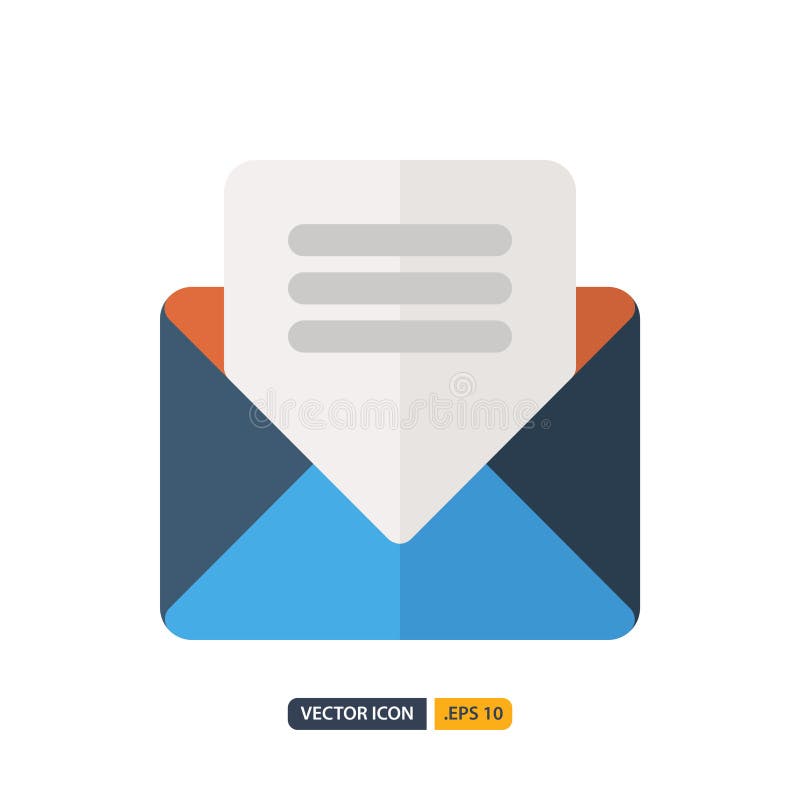 Email Icon in Flat Style Isolated on White Background. for Your Web ...