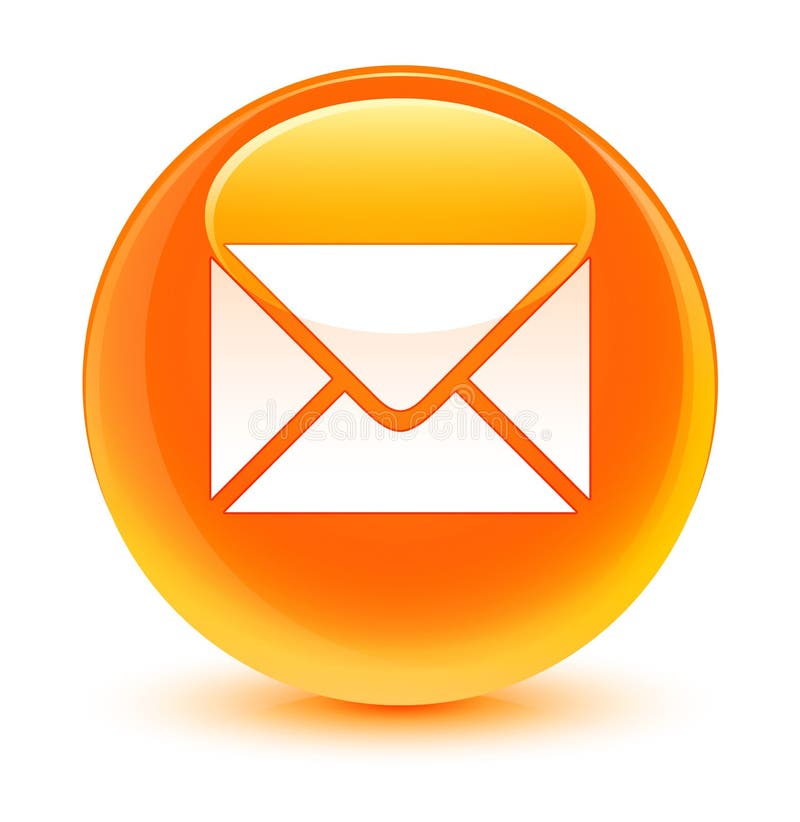Email Icon Glassy Orange Round Button Stock Illustration - Illustration ...