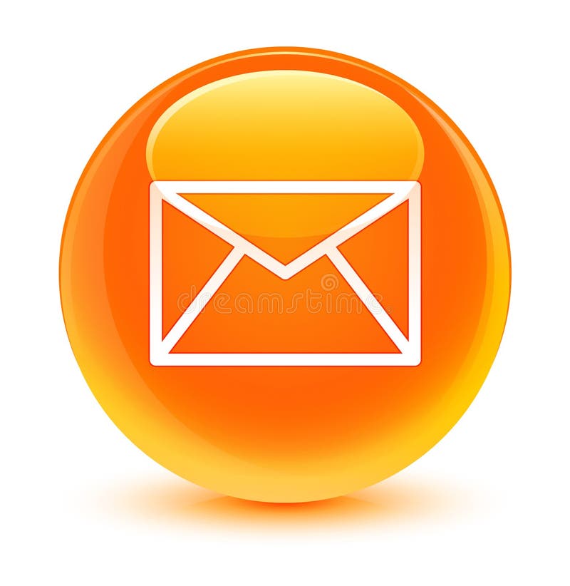 Email Icon Glassy Orange Round Button Stock Illustration - Illustration ...
