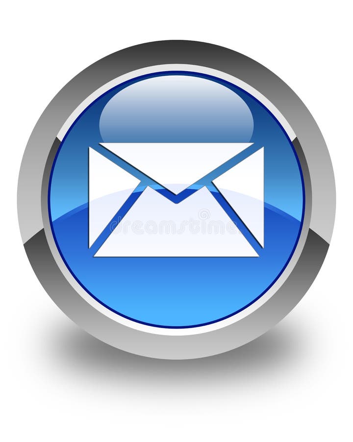 Email Icon Glossy Blue Round Button Stock Illustration - Illustration ...