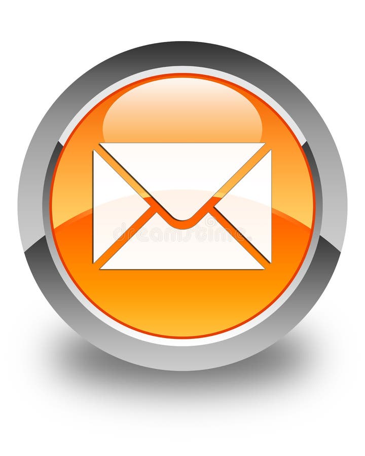 Email Icon Glossy Orange Round Button Stock Illustration - Illustration ...