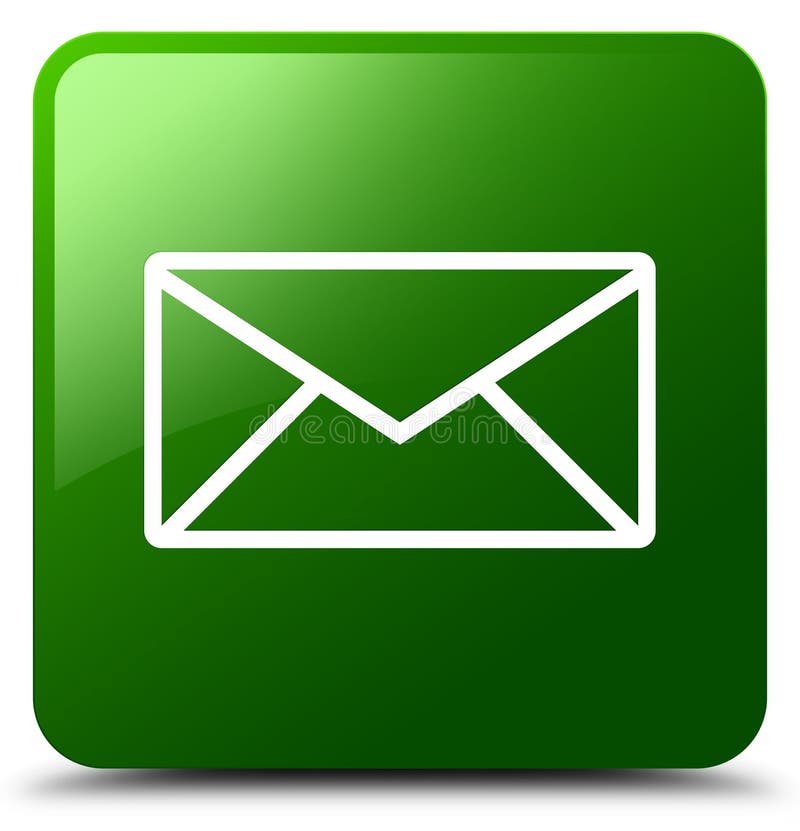 Email Icon Green Square Button Stock Illustration - Illustration of ...