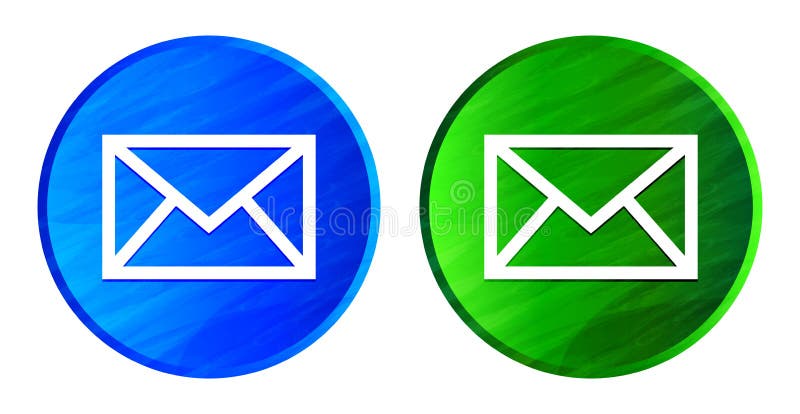 Email Icon Grunge Texture Round Button Set Illustration Stock ...