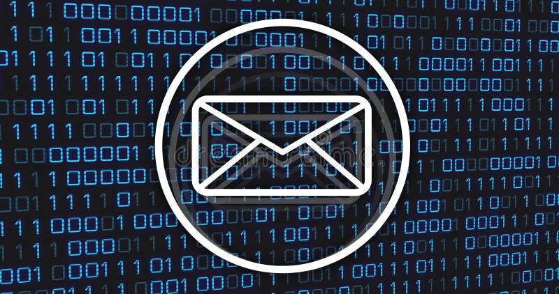Email Icon Image Over Binary Code Background Stock Illustration - Illustration of binary, system ...