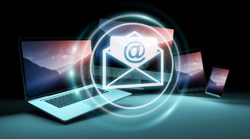 Tech Email Icons Set, Grunge Style Stock Vector - Illustration of ...