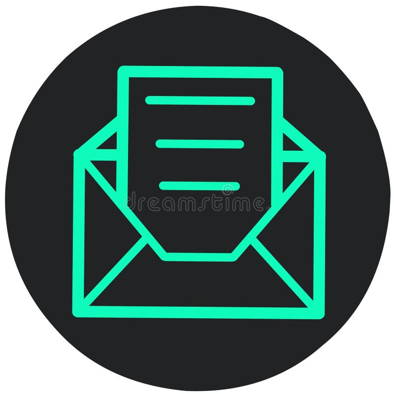 Email Icon Isolated on Black Background. E-mail Envelope Symbol Stock ...
