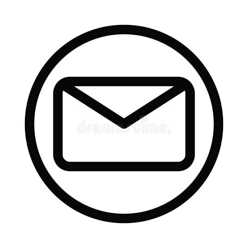 Email Icon with Isolated Circle Shape Stock Vector - Illustration of ...